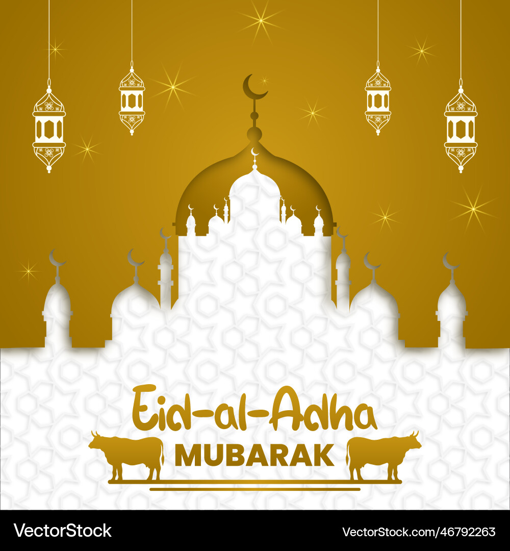 Eid al adha wishing post design file Royalty Free Vector
