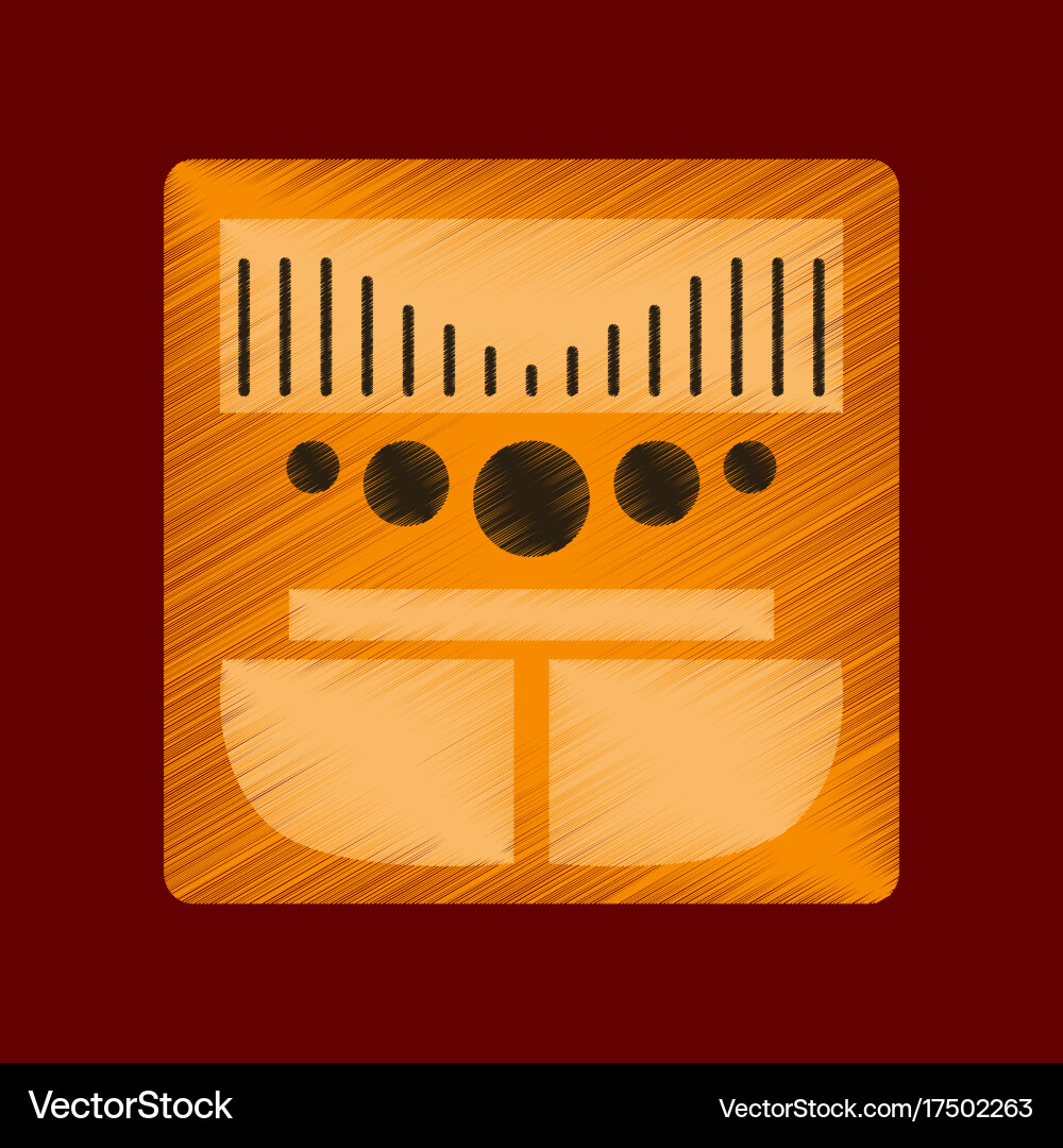 Flat shading style icon music center Royalty Free Vector