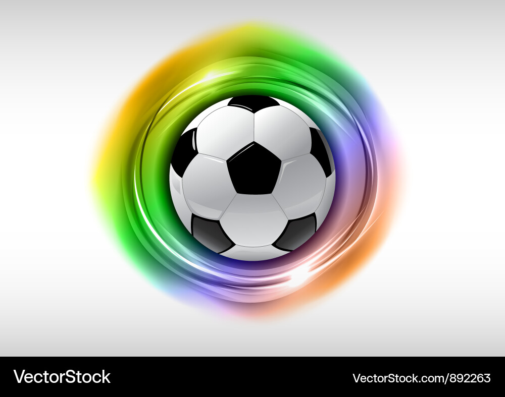 Football abstract circle on white rainbow Vector Image
