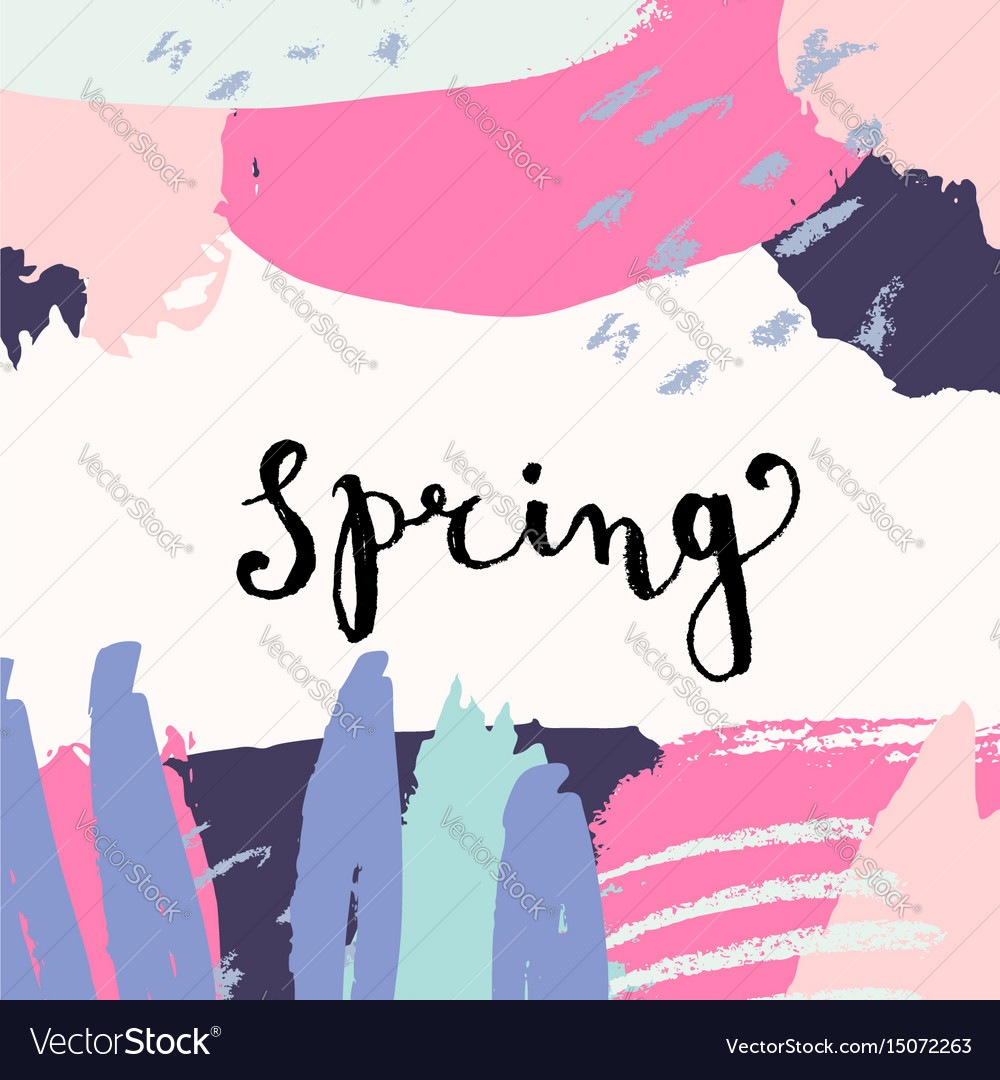 Hand drawn abstract colorful spring greeting card Vector Image
