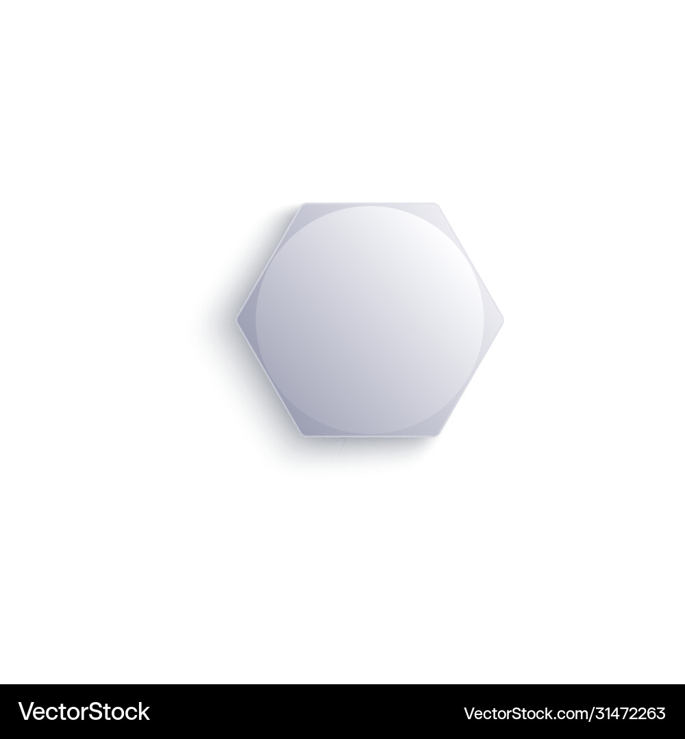 Hexagonal head screw or bolt metal 3d realistic Vector Image