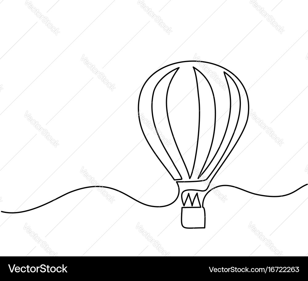 Hot air balloon sign Royalty Free Vector Image