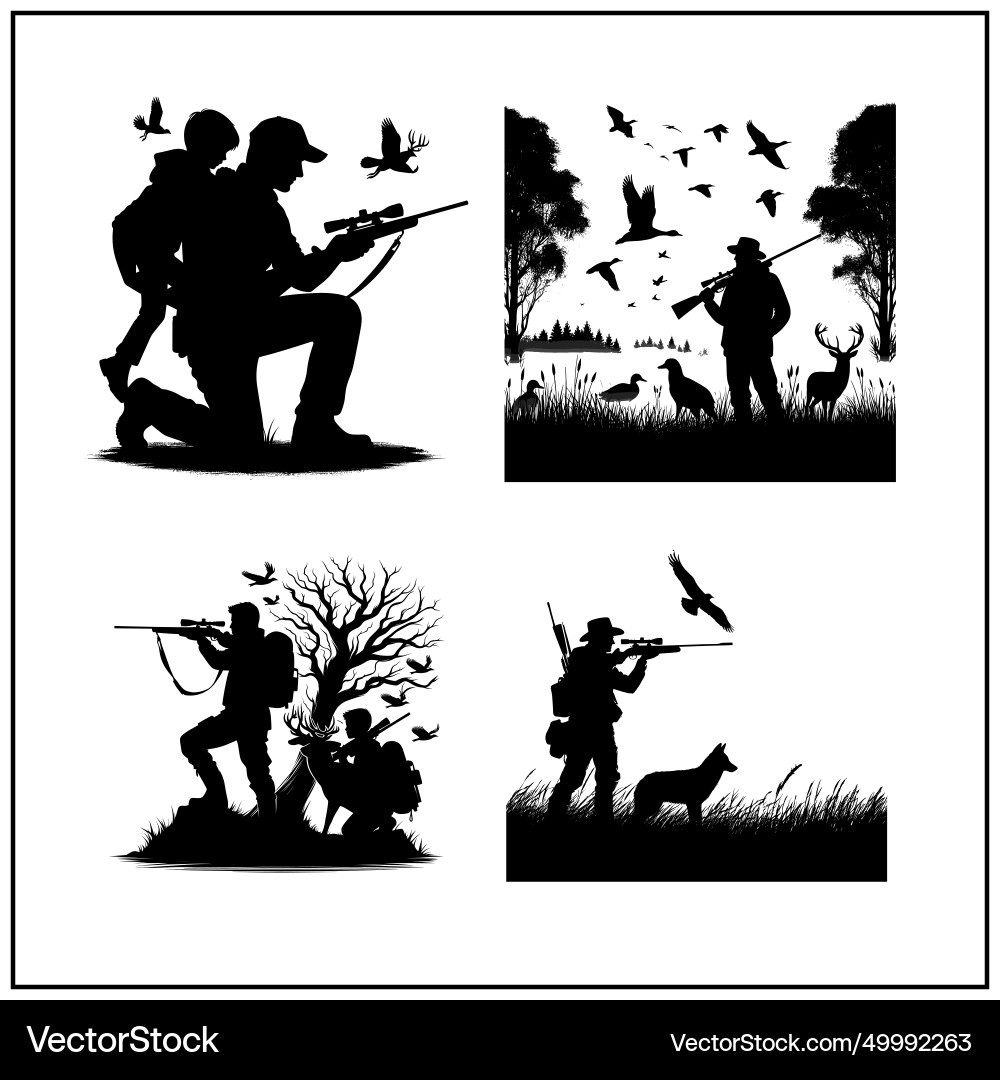 Hunting silhouette svg Royalty Free Vector Image