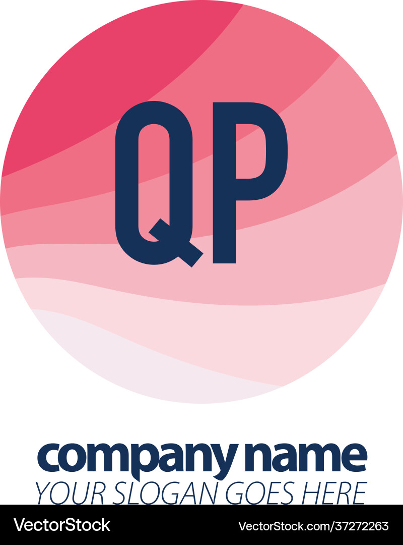 Initial letter qp colorful circle logo design Vector Image