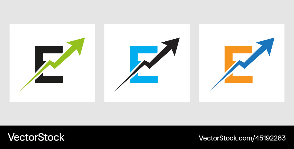 Letter e financial logo template with marketing Vector Image