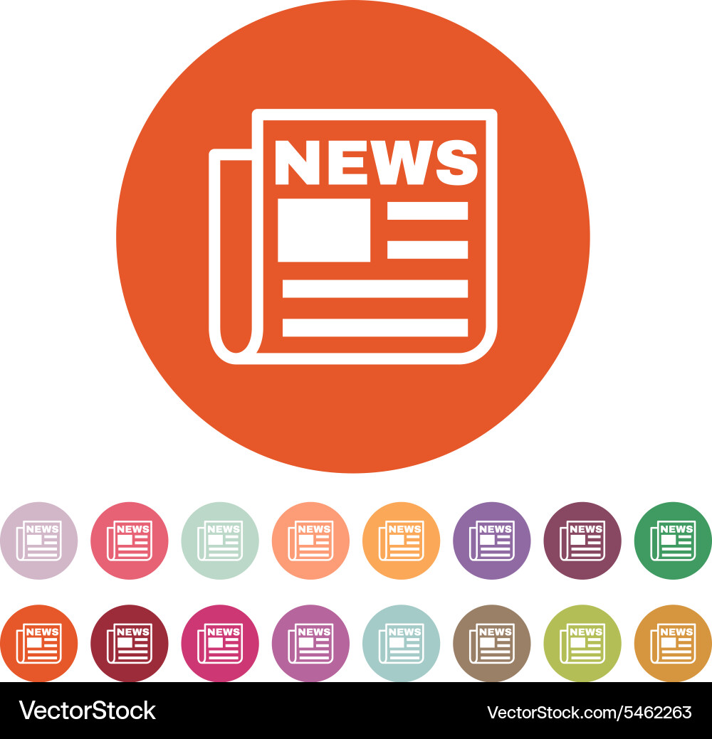 News icon newspaper symbol flat Royalty Free Vector Image