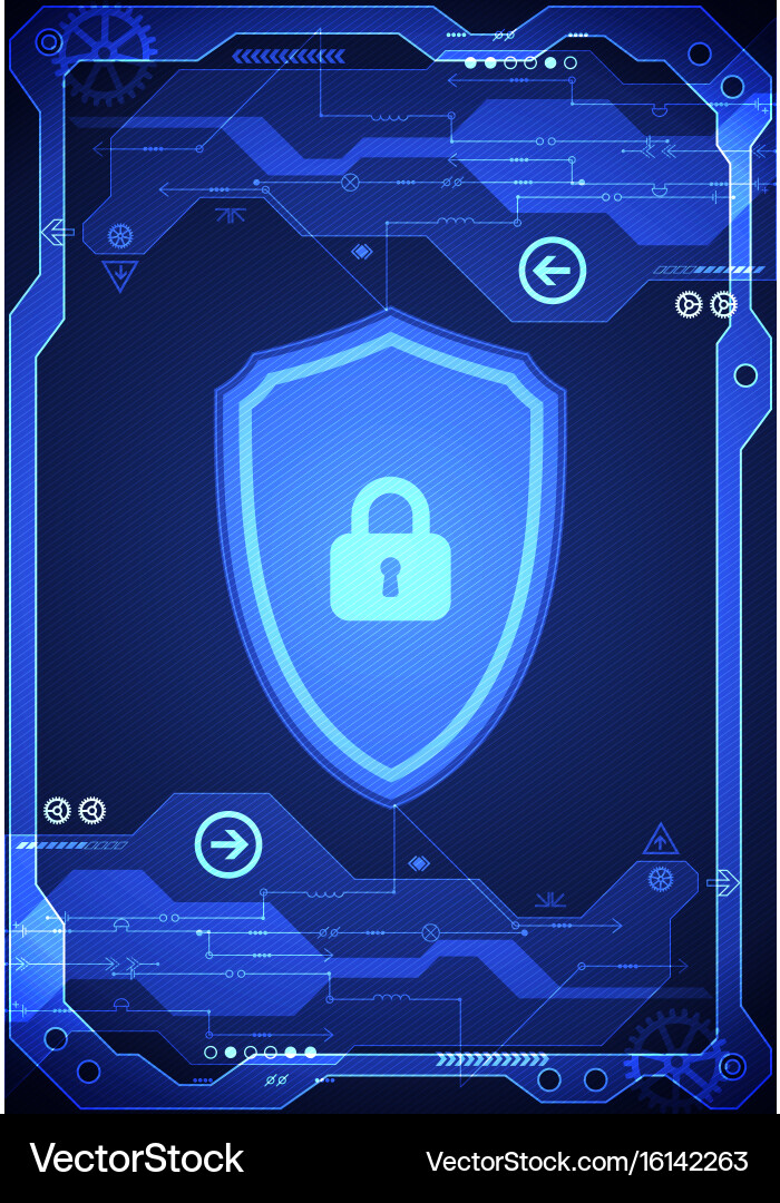 Protection concept of digital and technological Vector Image