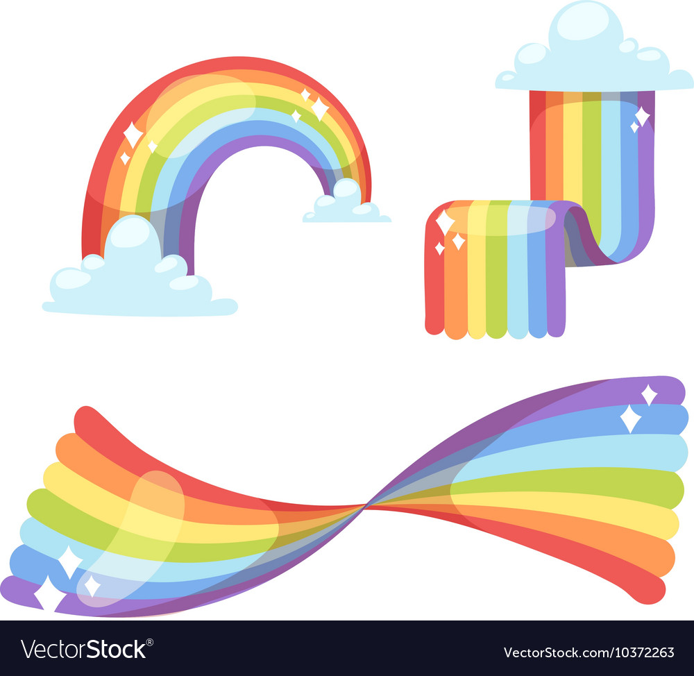 Rainbow set isolated Royalty Free Vector Image