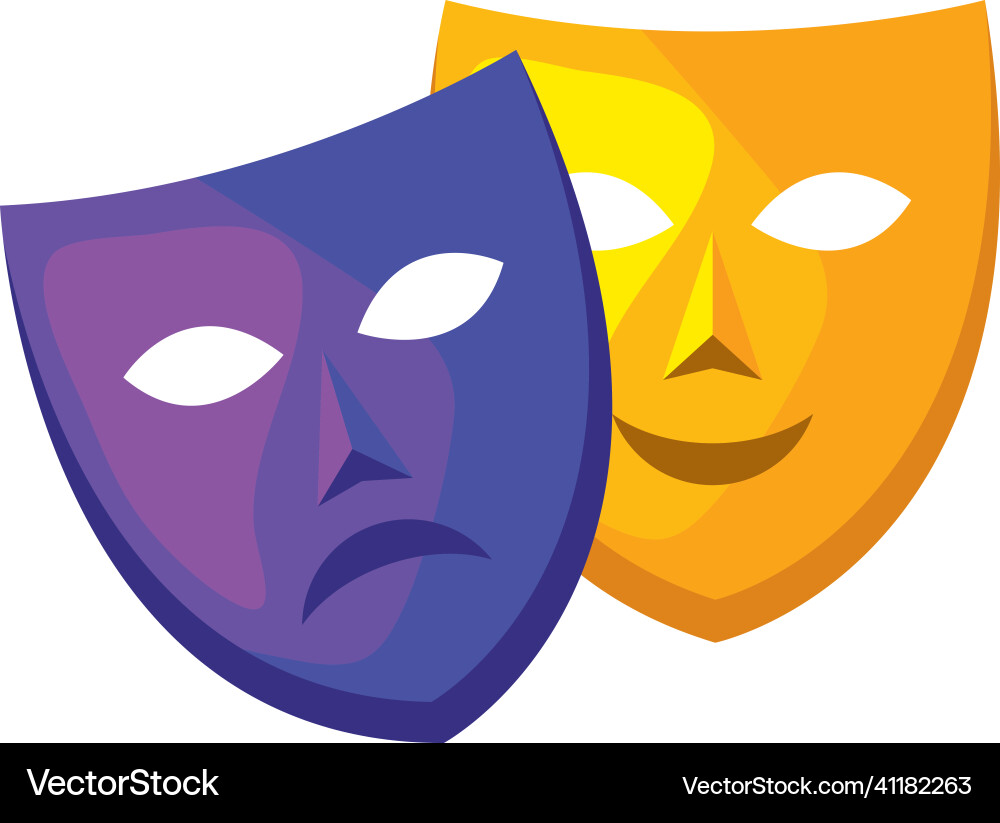 Sad and happy masks Royalty Free Vector Image - VectorStock