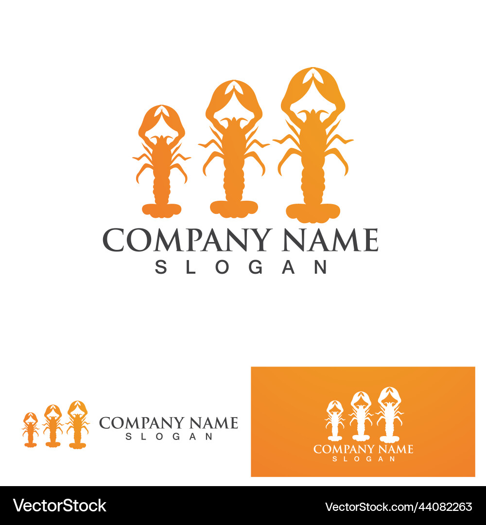 Sea prawn logo and symbol Royalty Free Vector Image