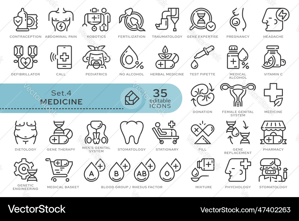Set icons medicine 04 Royalty Free Vector Image