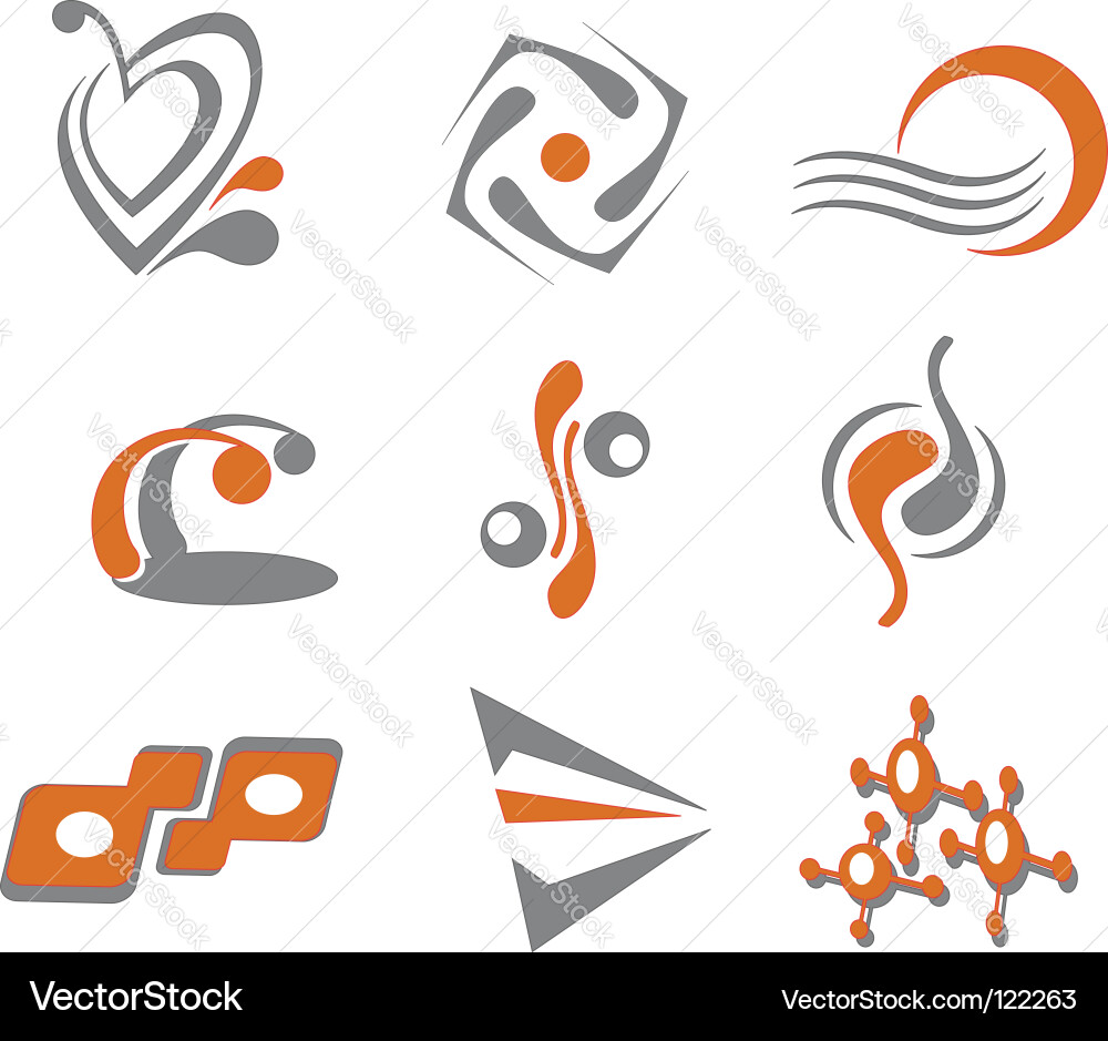 Set of abstract symbols Royalty Free Vector Image