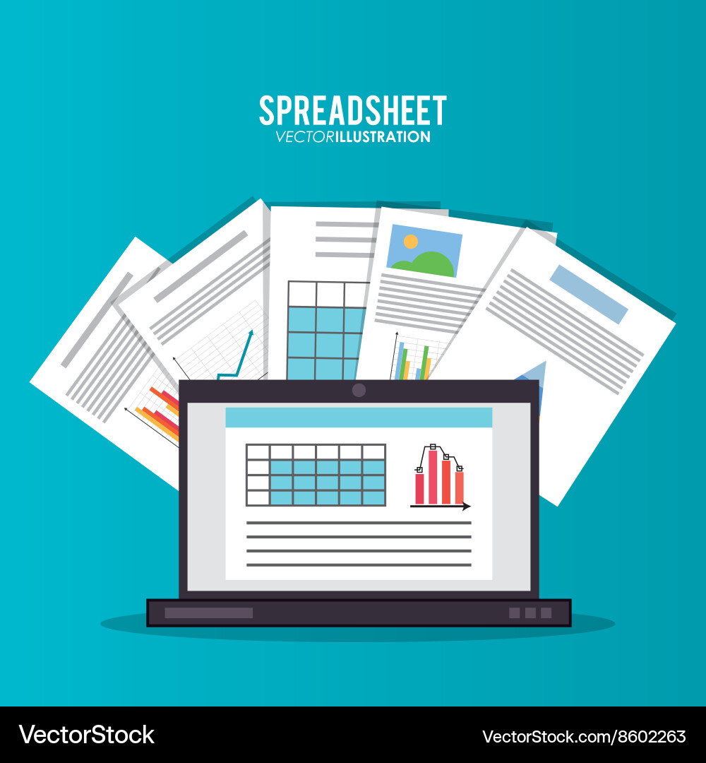 Spreadsheet design business and infographic Vector Image