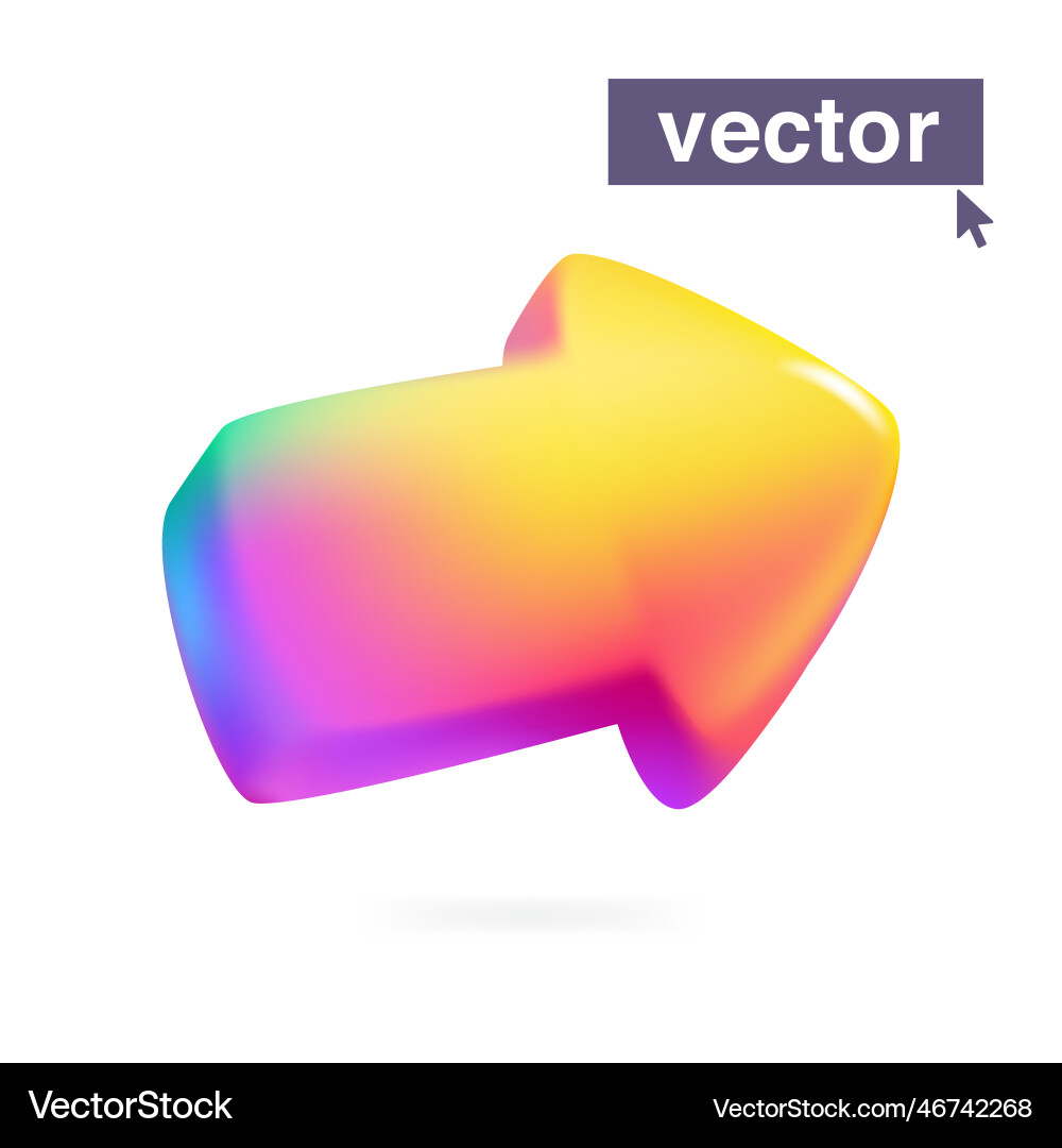 Arrow rainbow-colored logo plastic cartoon style Vector Image