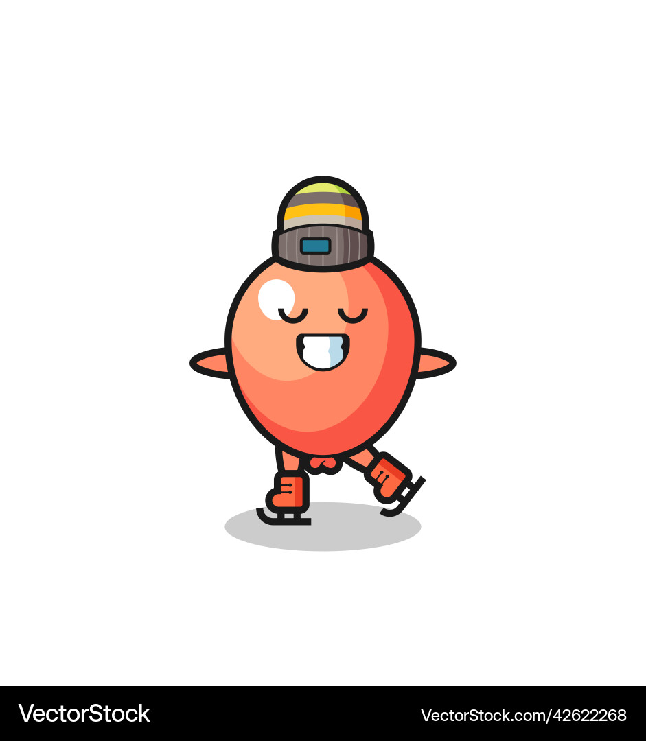Balloon cartoon as an ice skating player doing Vector Image
