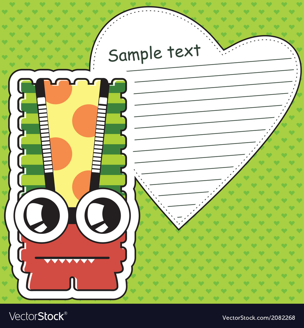 Cartoon monster with message cloud Royalty Free Vector Image