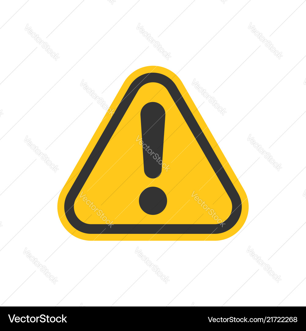 Exclamation mark icon in flat style danger alarm Vector Image