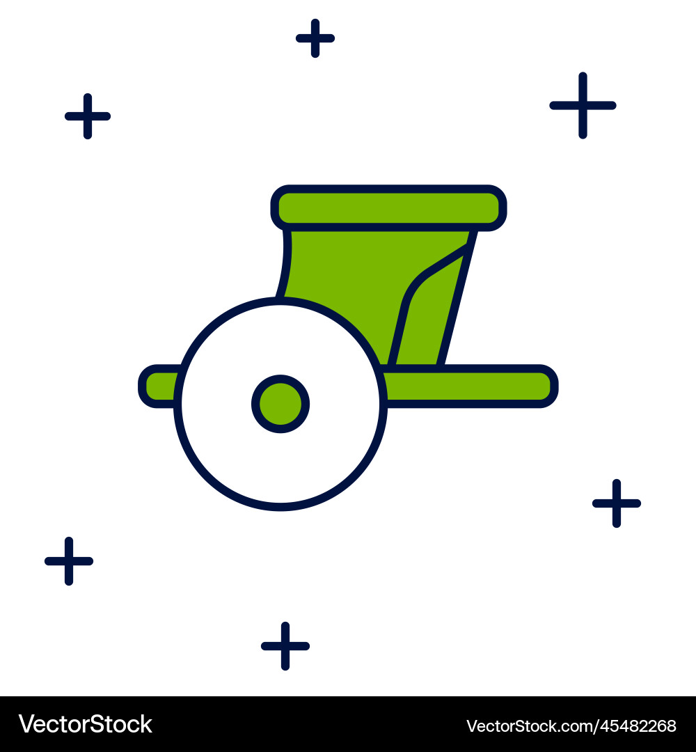 Filled outline ancient greece chariot icon Vector Image