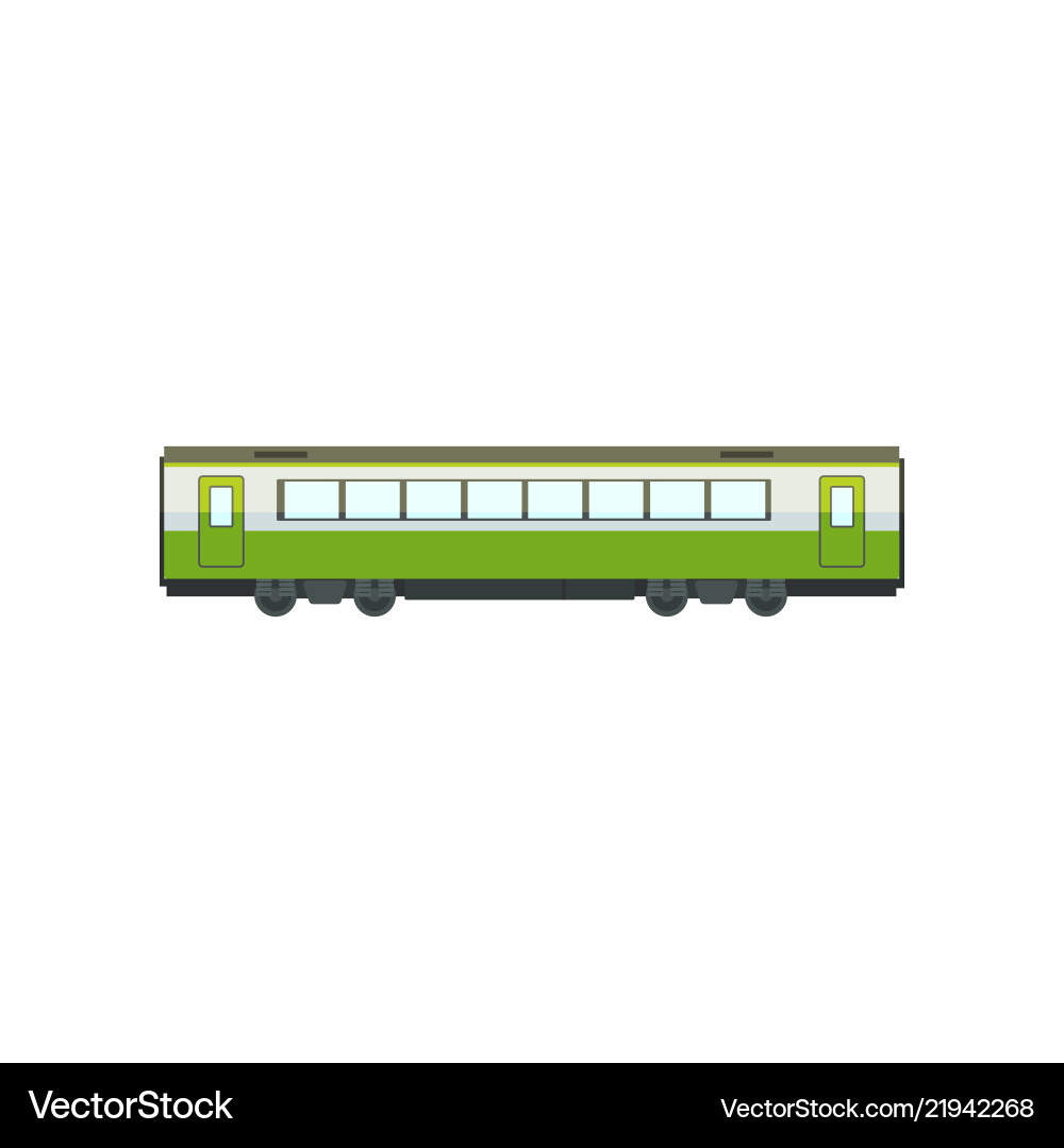 Green passenger train wagon railway carriage Vector Image