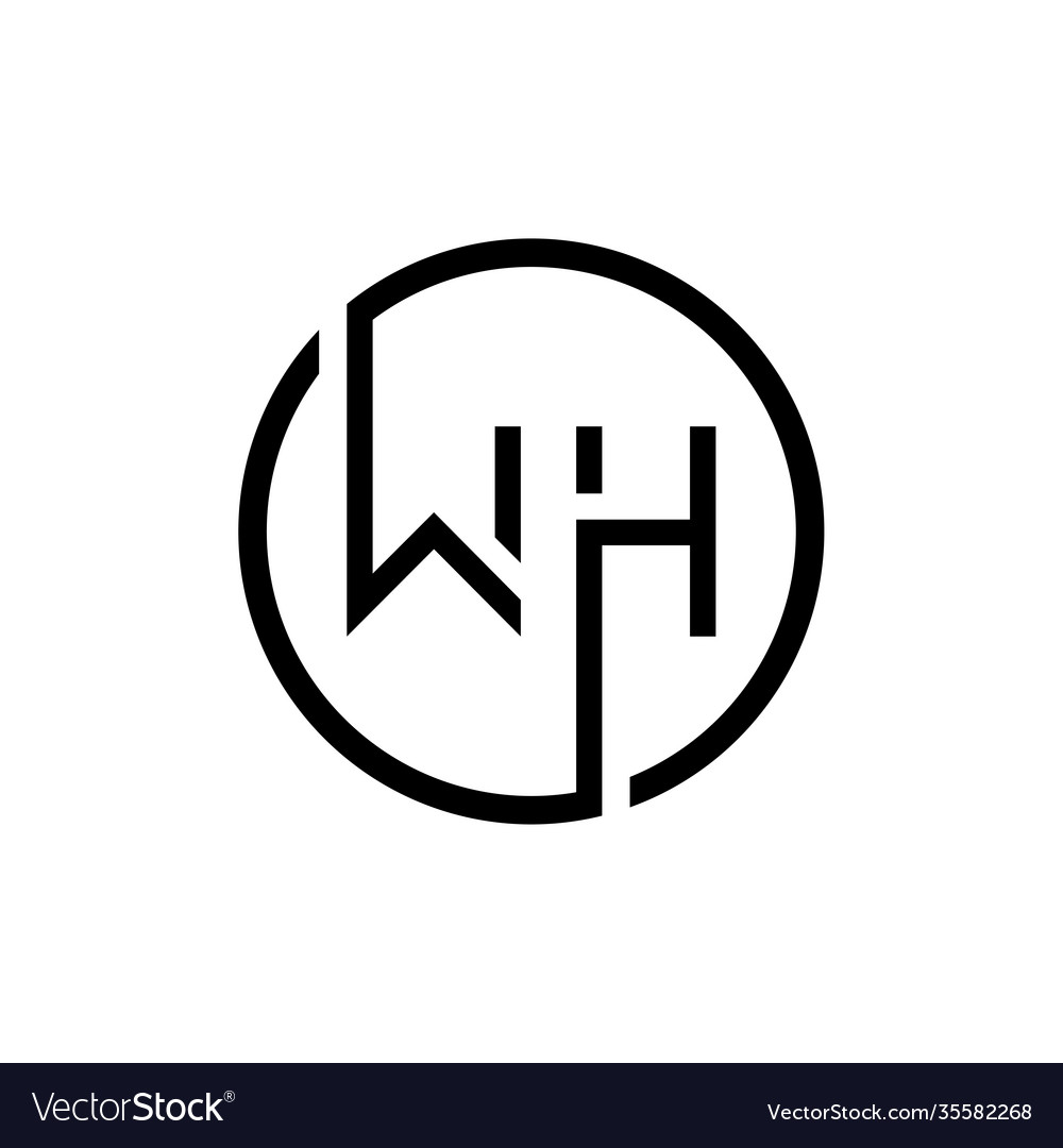 Initial circle letter wh logo design template Vector Image