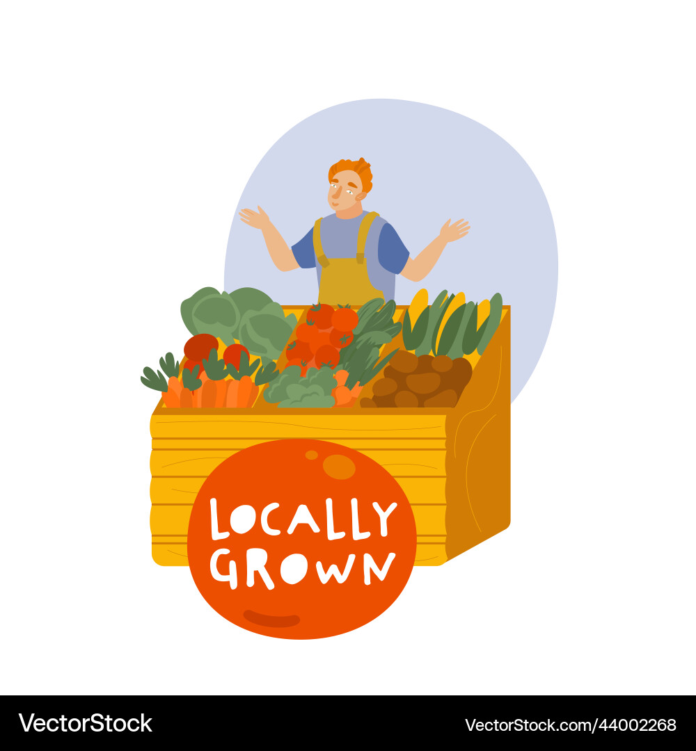 Locally grown concept direct from farm editable Vector Image