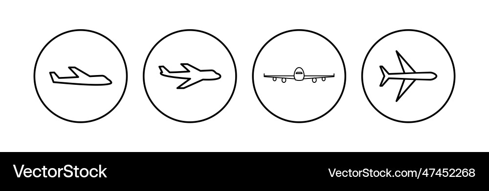 Plane icon set airplane icon flight transport Vector Image