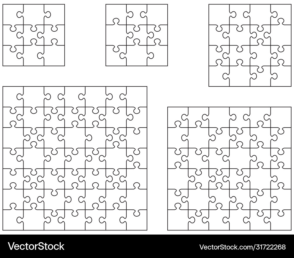 Puzzles separate pieces Royalty Free Vector Image