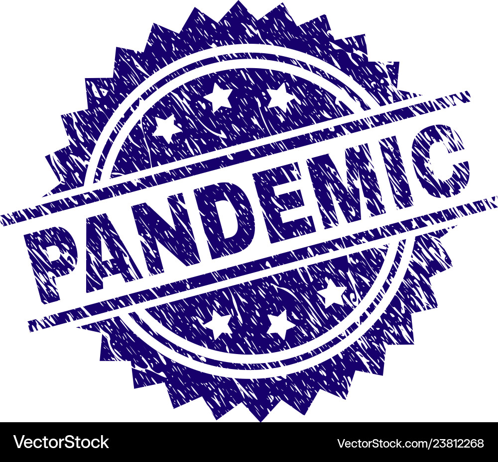 Scratched textured pandemic stamp seal Royalty Free Vector