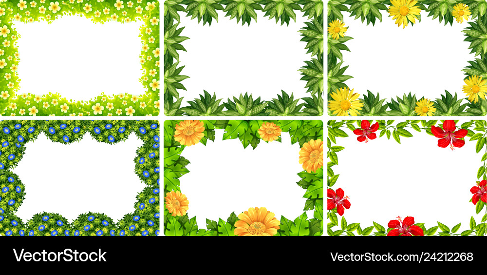 Set of nature flower frame Royalty Free Vector Image