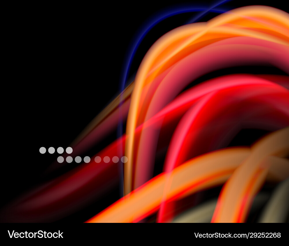 Silk smooth lines on black liquid fluid color Vector Image