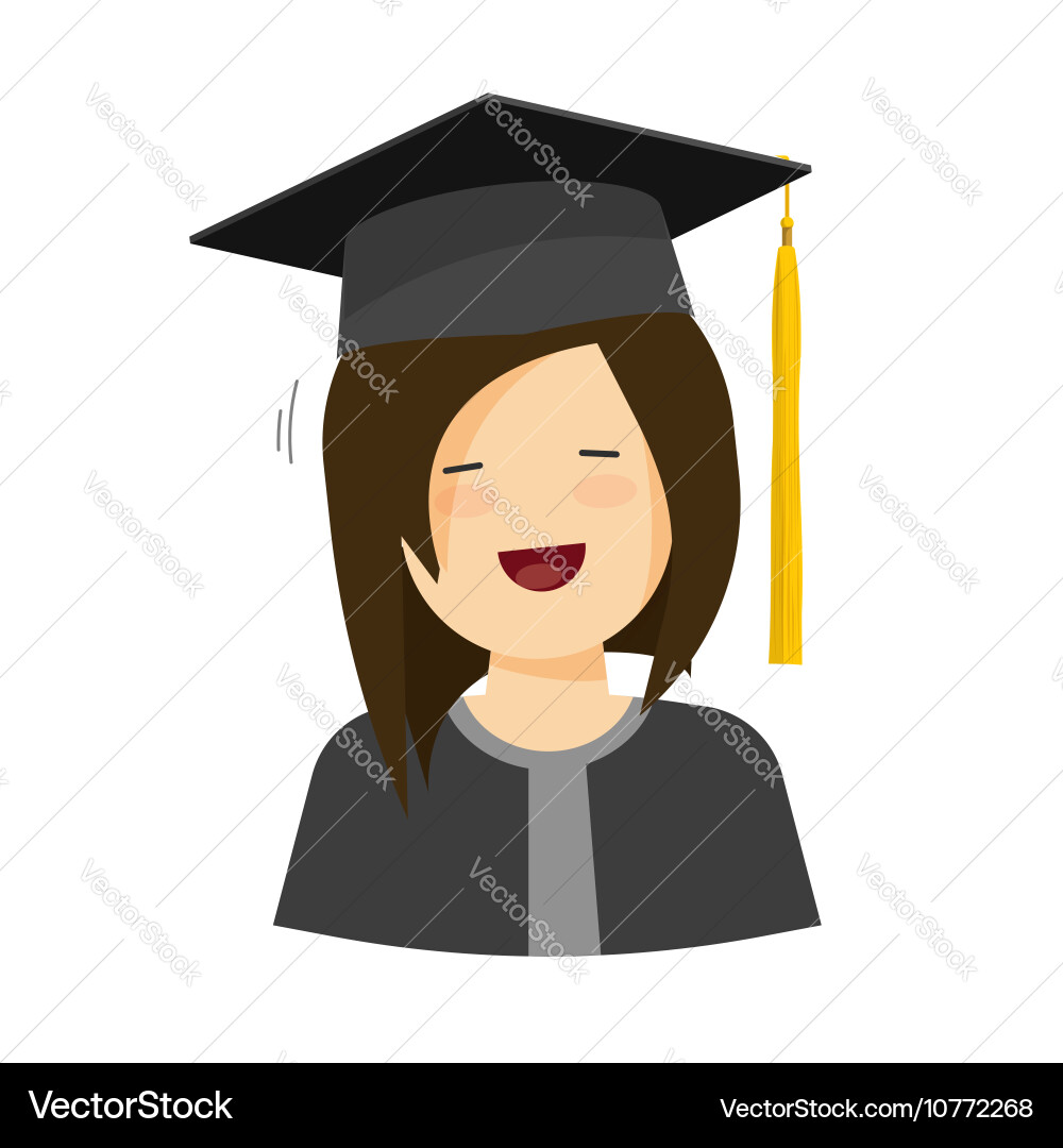 Young happy student girl Royalty Free Vector Image