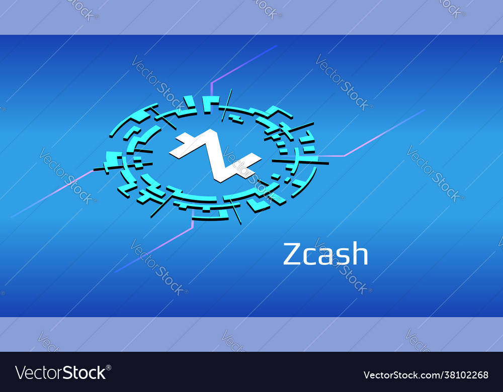 Zcash zec isometric token symbol in digital Vector Image Zcash zec isometric token symbol in digital Vector Image