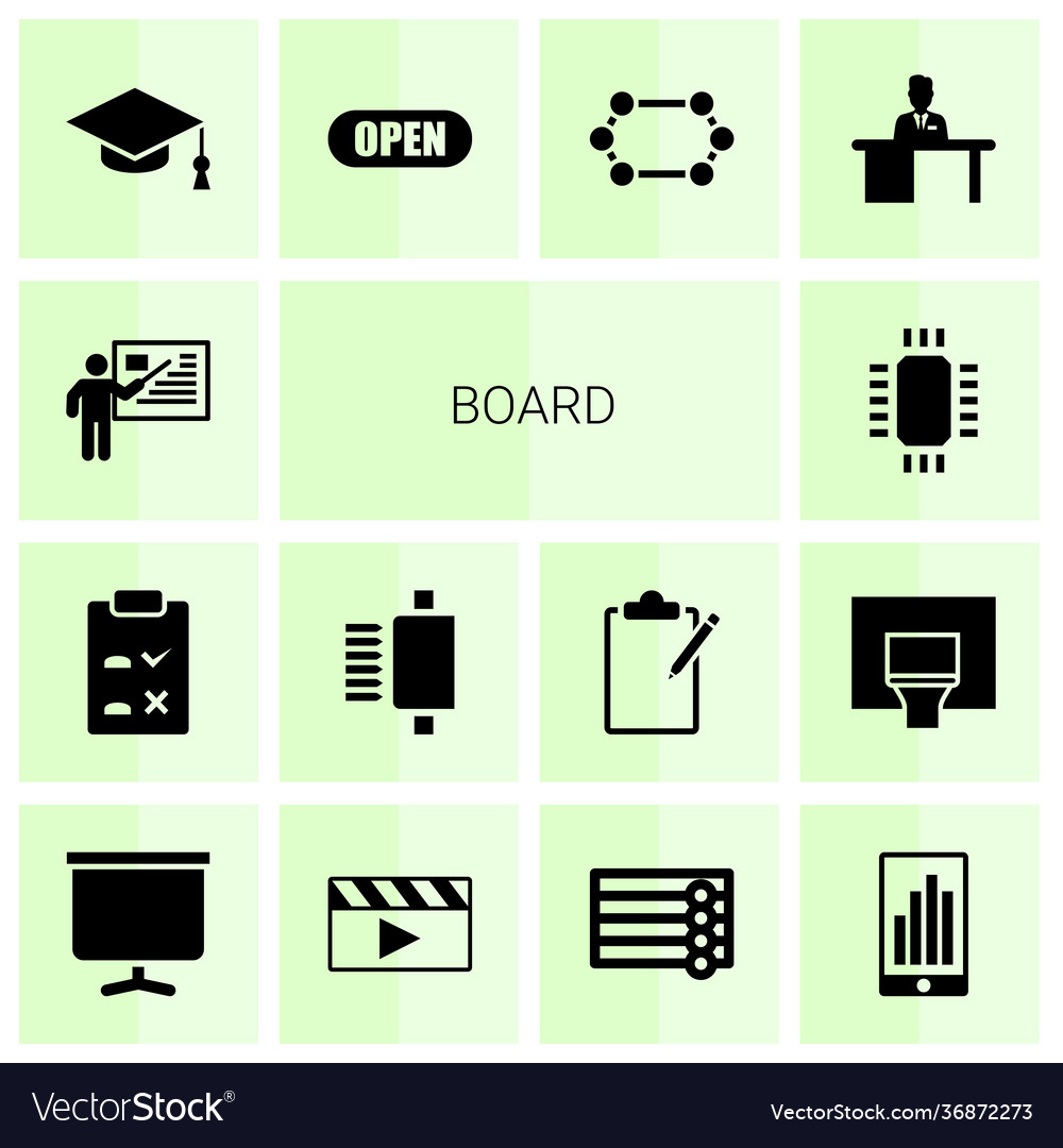 14 board icons Royalty Free Vector Image - VectorStock