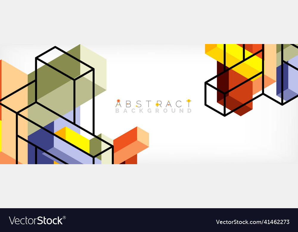 Abstract background 3d cubes cubic elements Vector Image