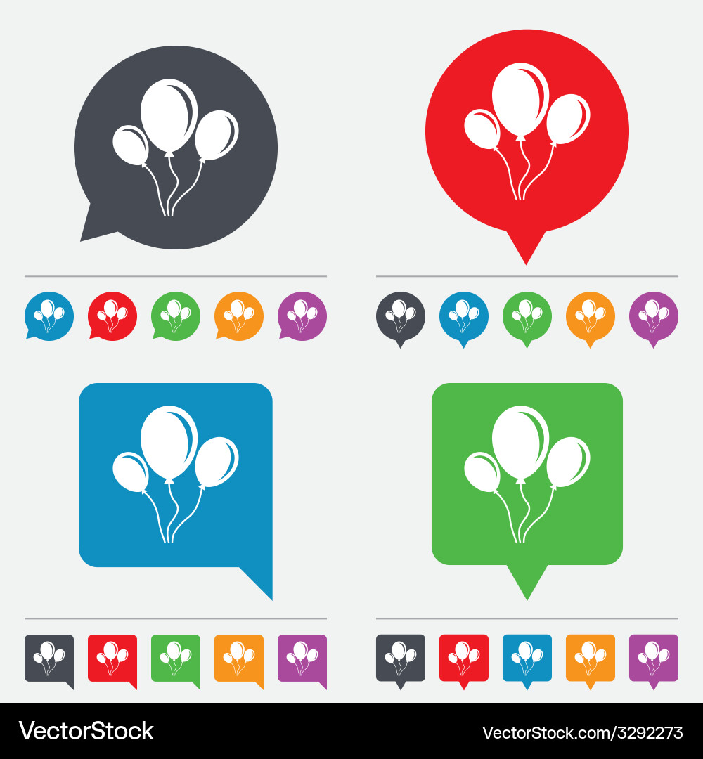 Balloon sign icon air with rope Royalty Free Vector Image