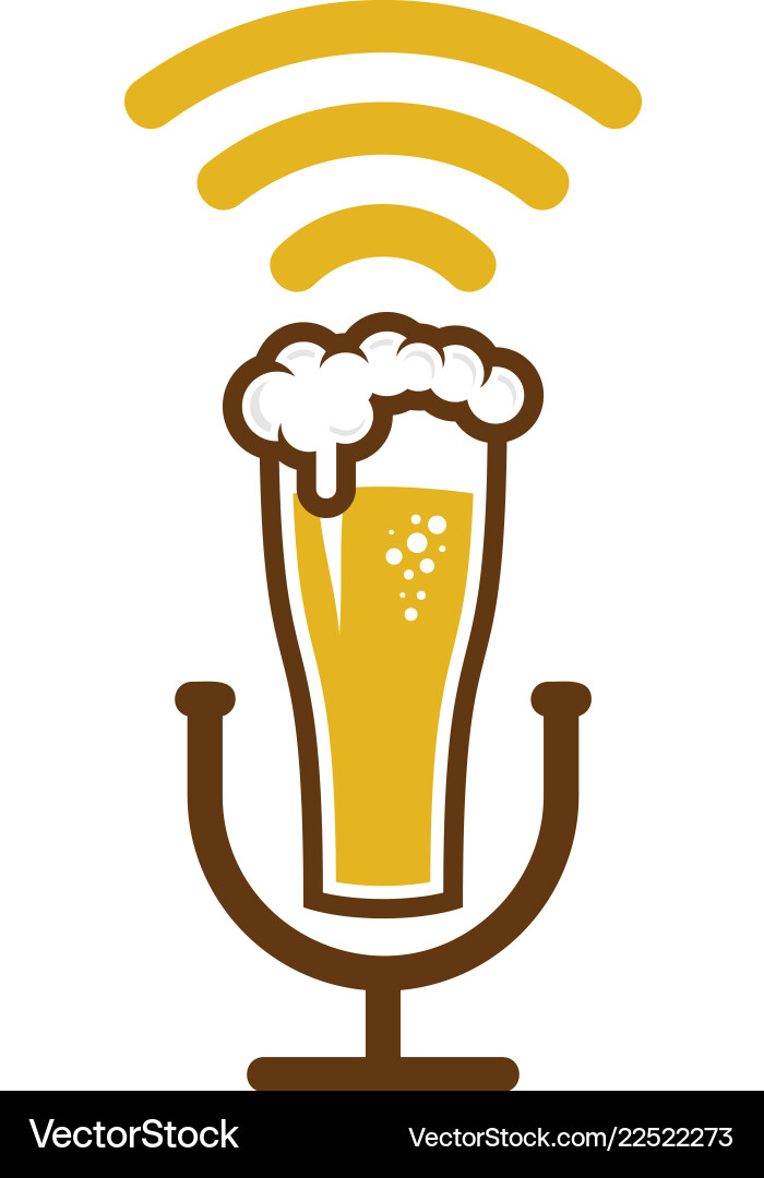 Beer podcast logo icon design Royalty Free Vector Image