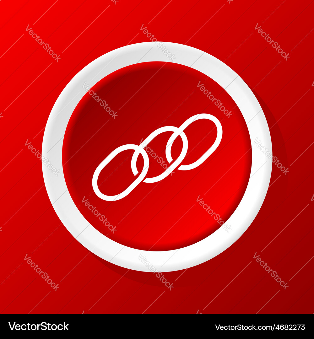Chain icon on red Royalty Free Vector Image - VectorStock
