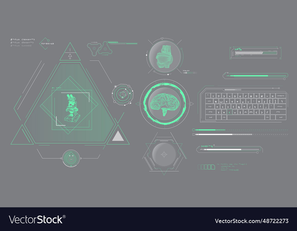 Data elements for sci-fi interface Royalty Free Vector Image
