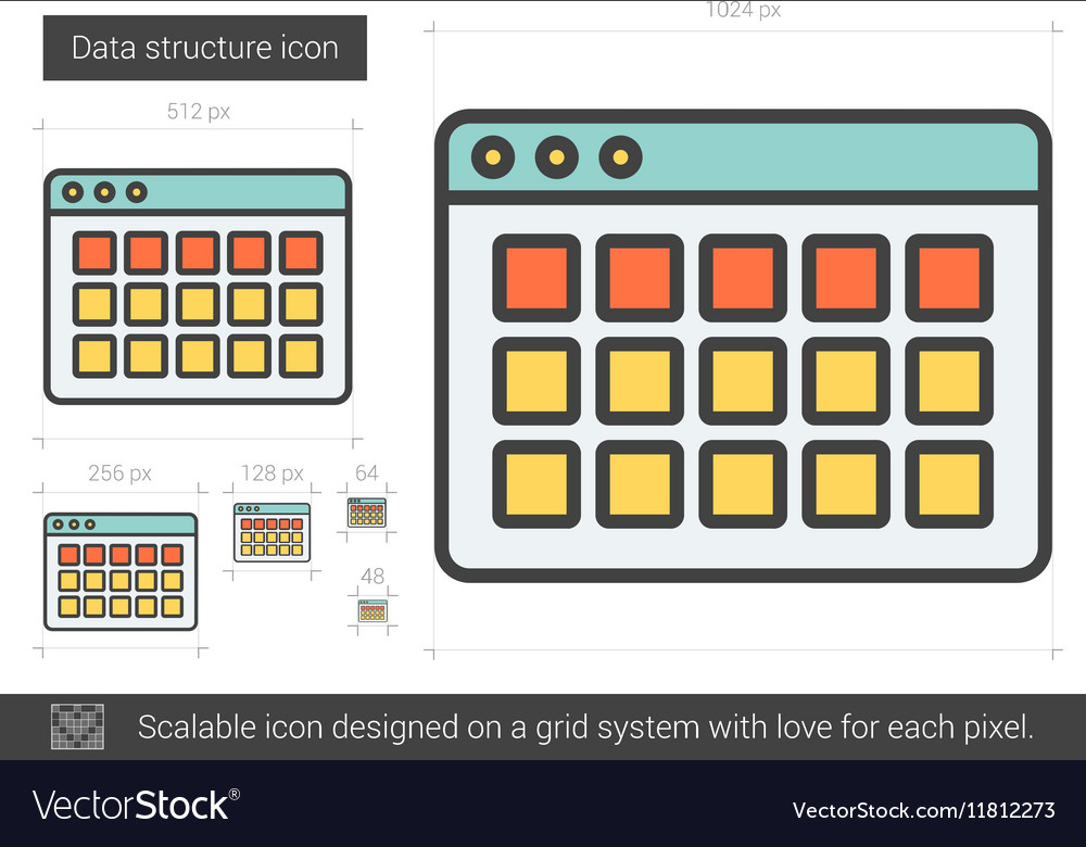 Data structure line icon Royalty Free Vector Image