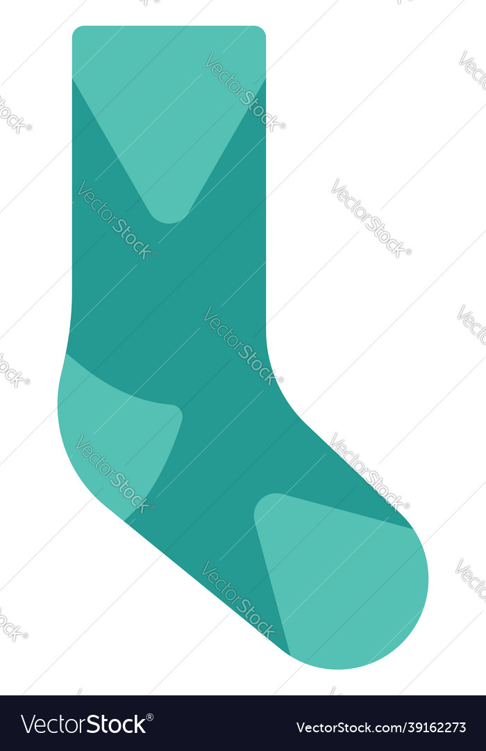 Green sock on a white background Royalty Free Vector Image
