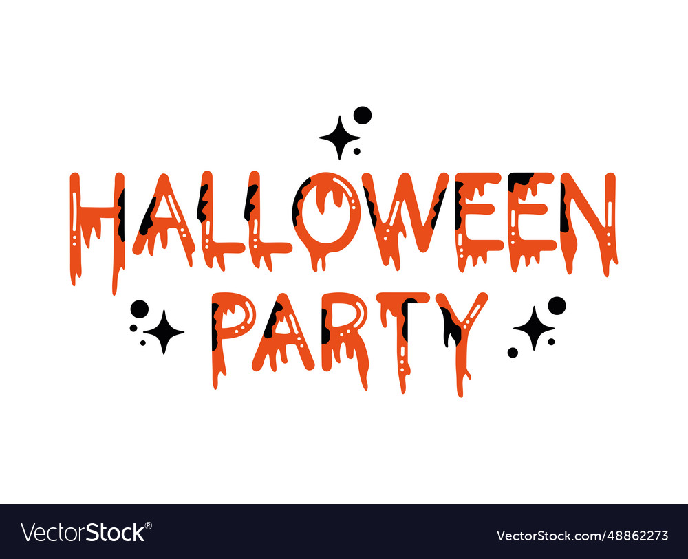 Halloween party lettering Royalty Free Vector Image