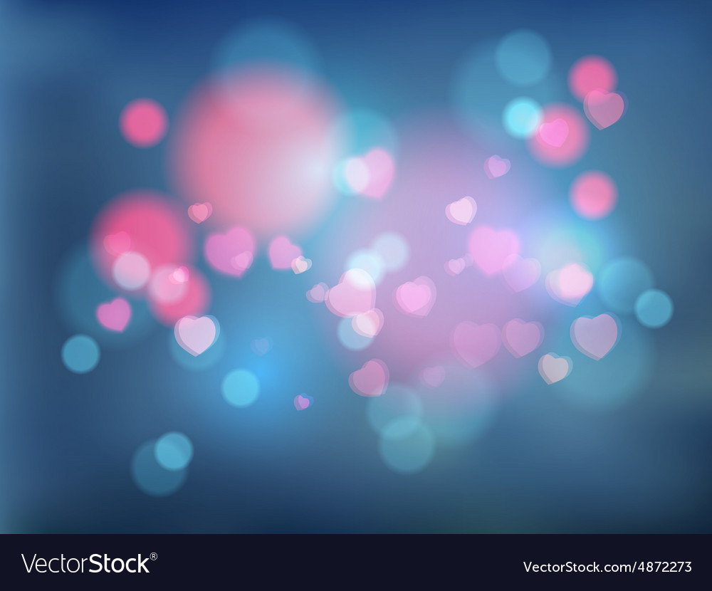 Heart and bokeh abstract background Royalty Free Vector
