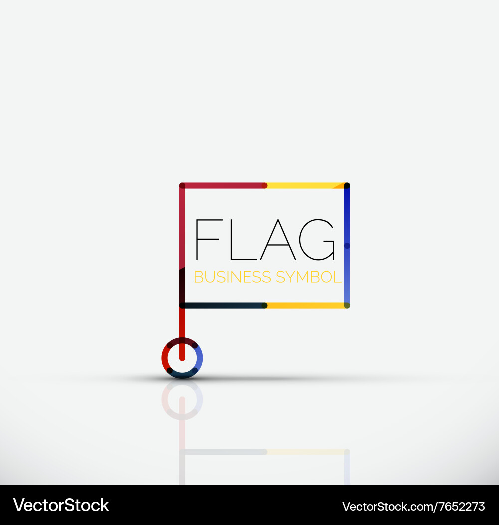 Logo flag abstract linear geometric business icon Vector Image