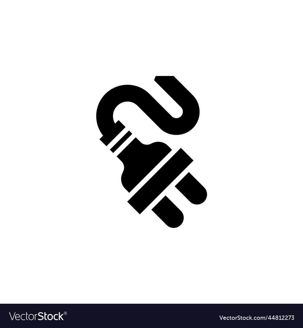 Power cable icon computer component icon solid Vector Image