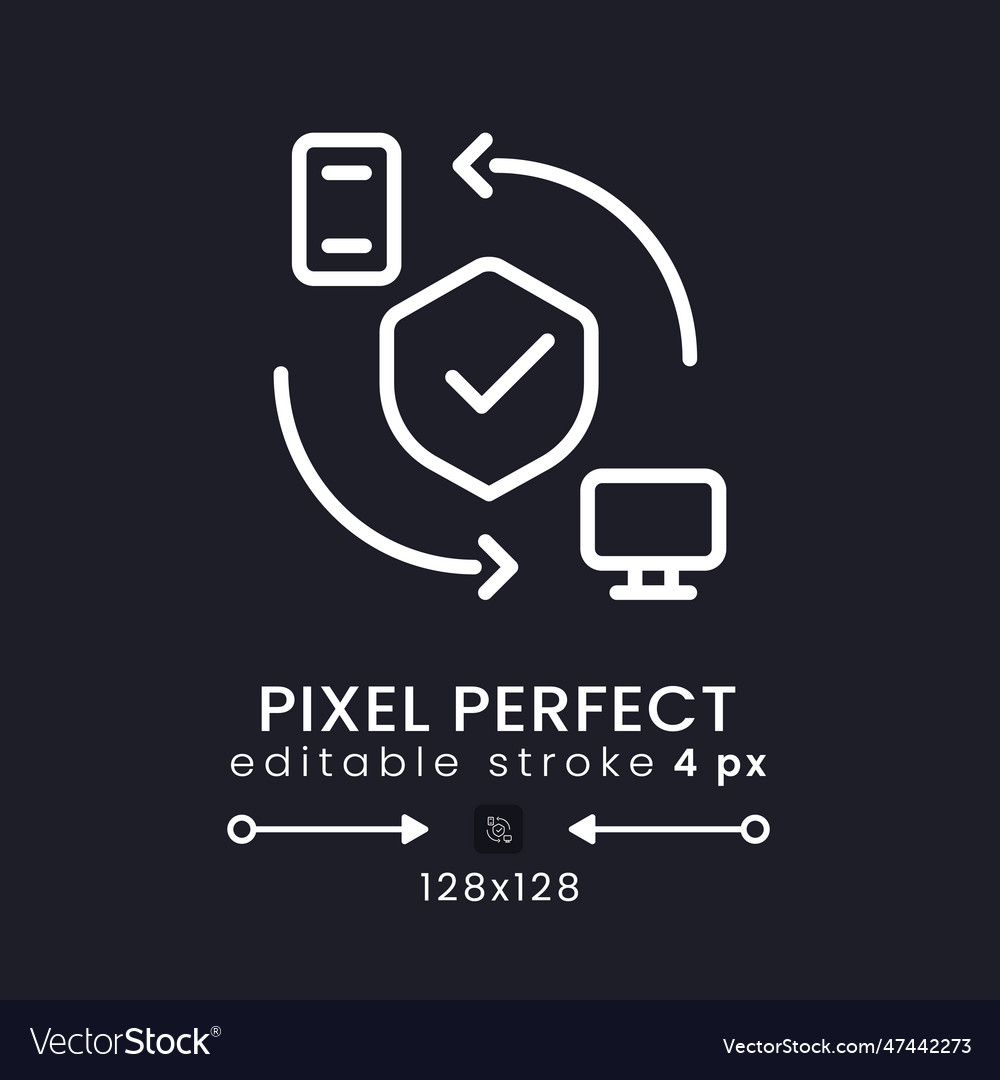 Remote access security white linear desktop icon Vector Image