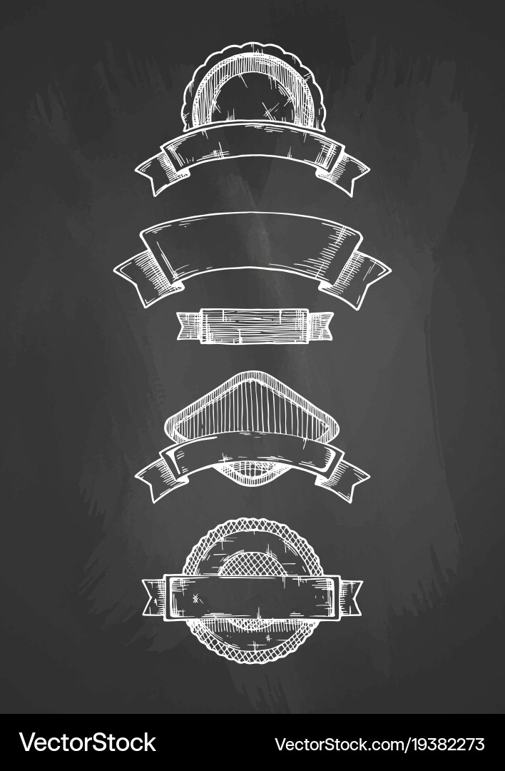 Retro labels on chalkboard Royalty Free Vector Image