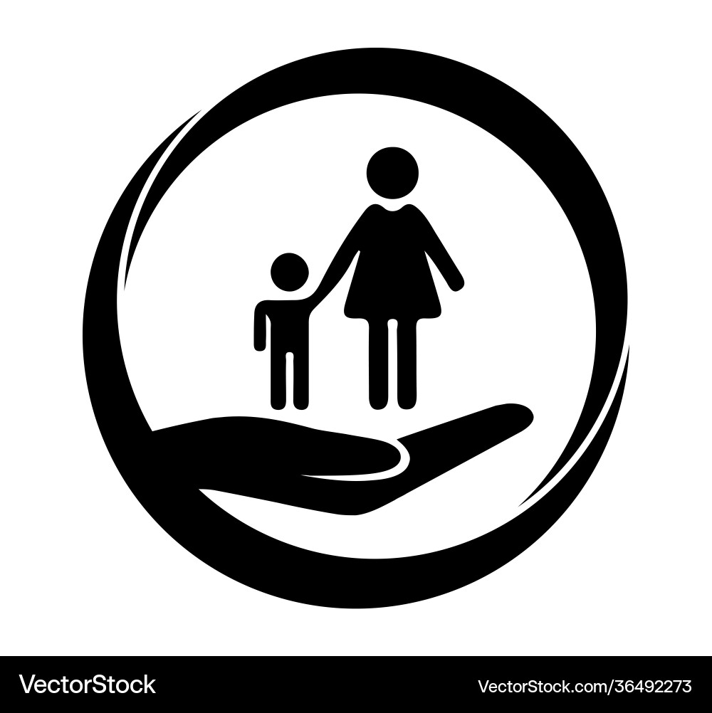 Secure your family logo design Royalty Free Vector Image