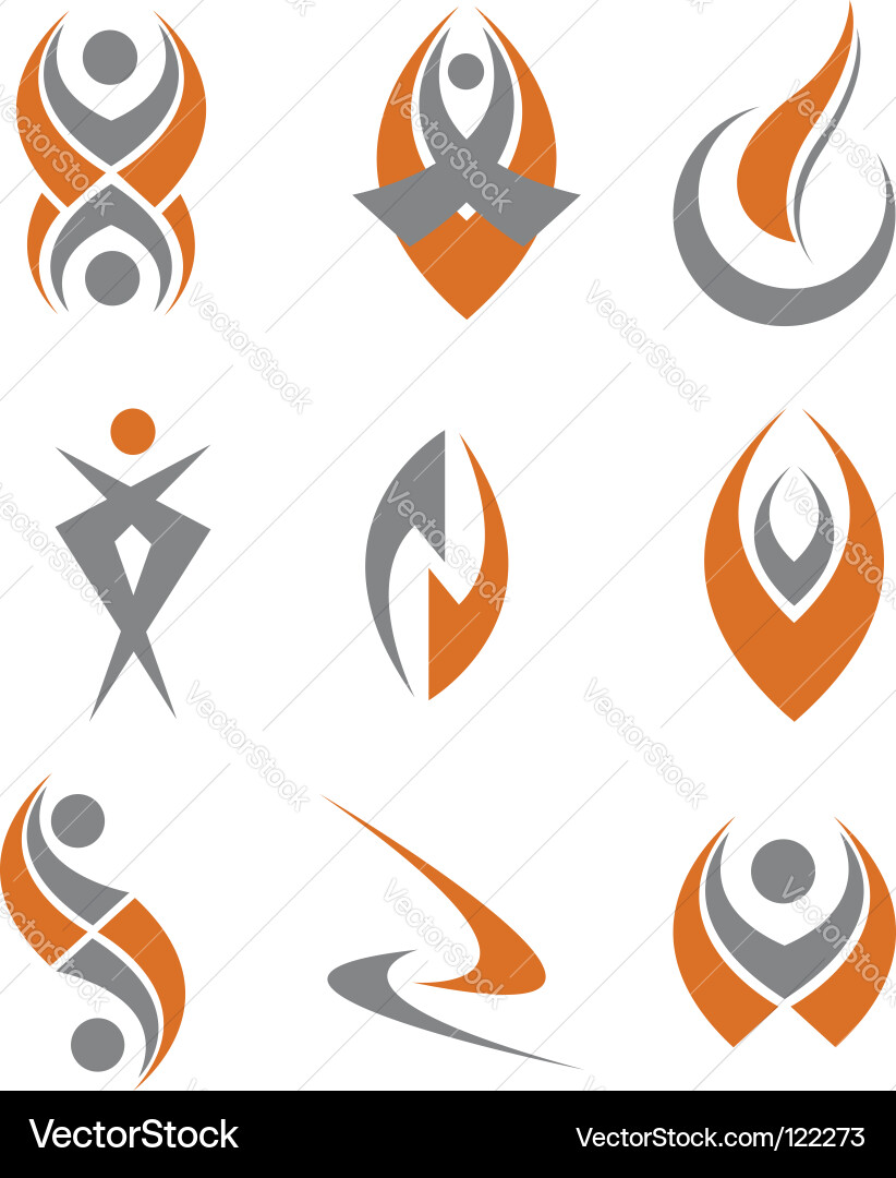 Set of abstract symbols Royalty Free Vector Image