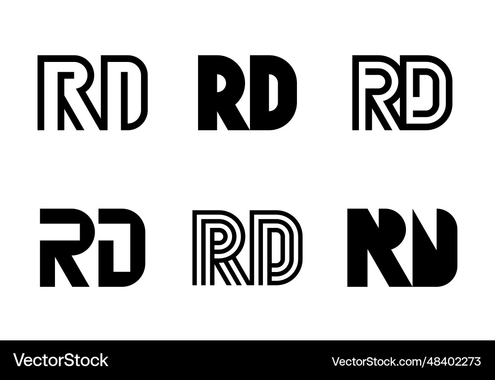 Set of letter rd logos Royalty Free Vector Image