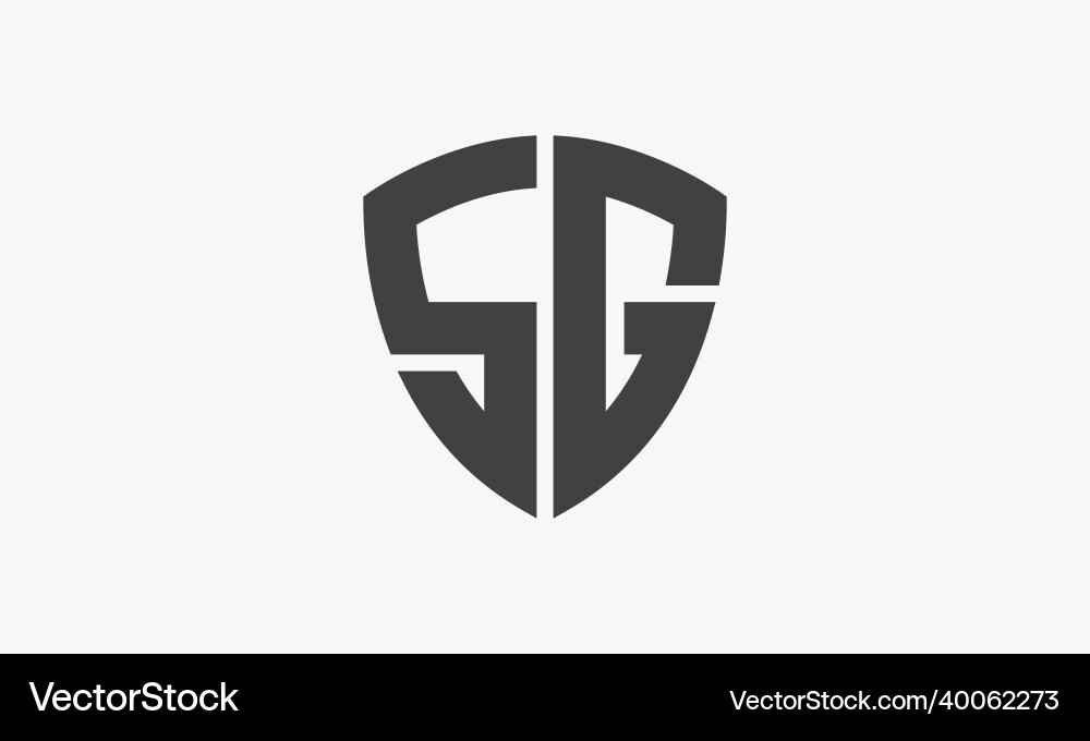 Shield sg letter logo concept isolated on white Vector Image